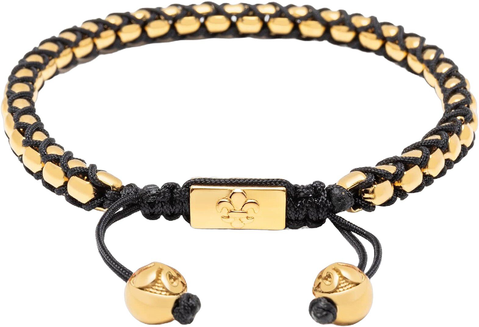 Nialaya Black String Box Chain Bracelet in Gold - Black | Magasin.no